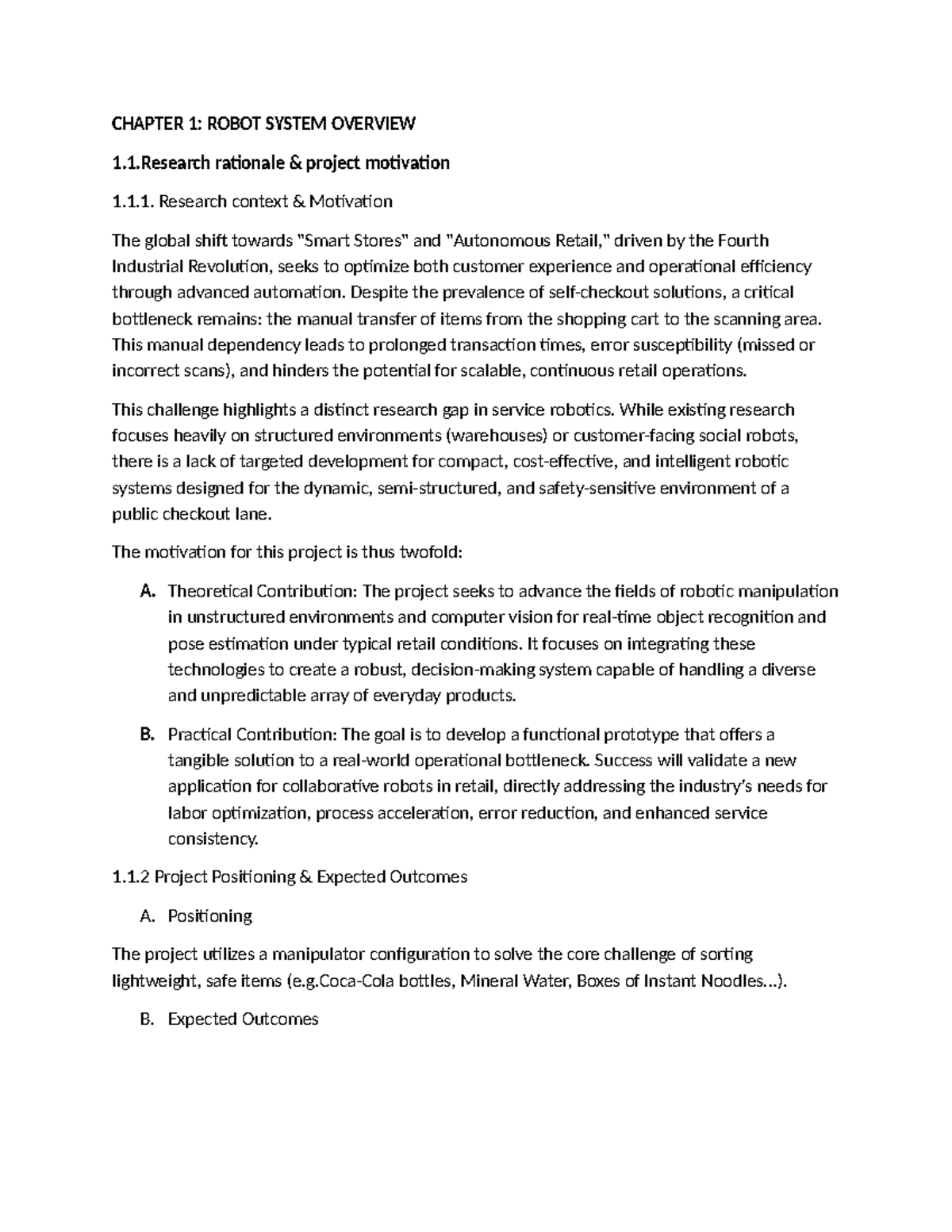CHAPTER 1: ROBOT SYSTEM OVERVIEW - Research Rationale & Design Analysis ...