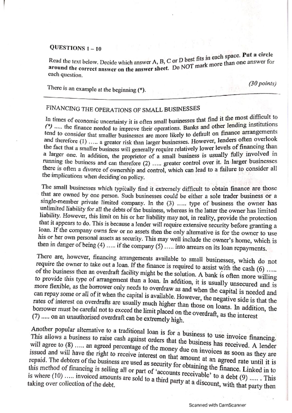 Legal English Test - Toles Advanced Test 3 Analysis and Practice - Studocu