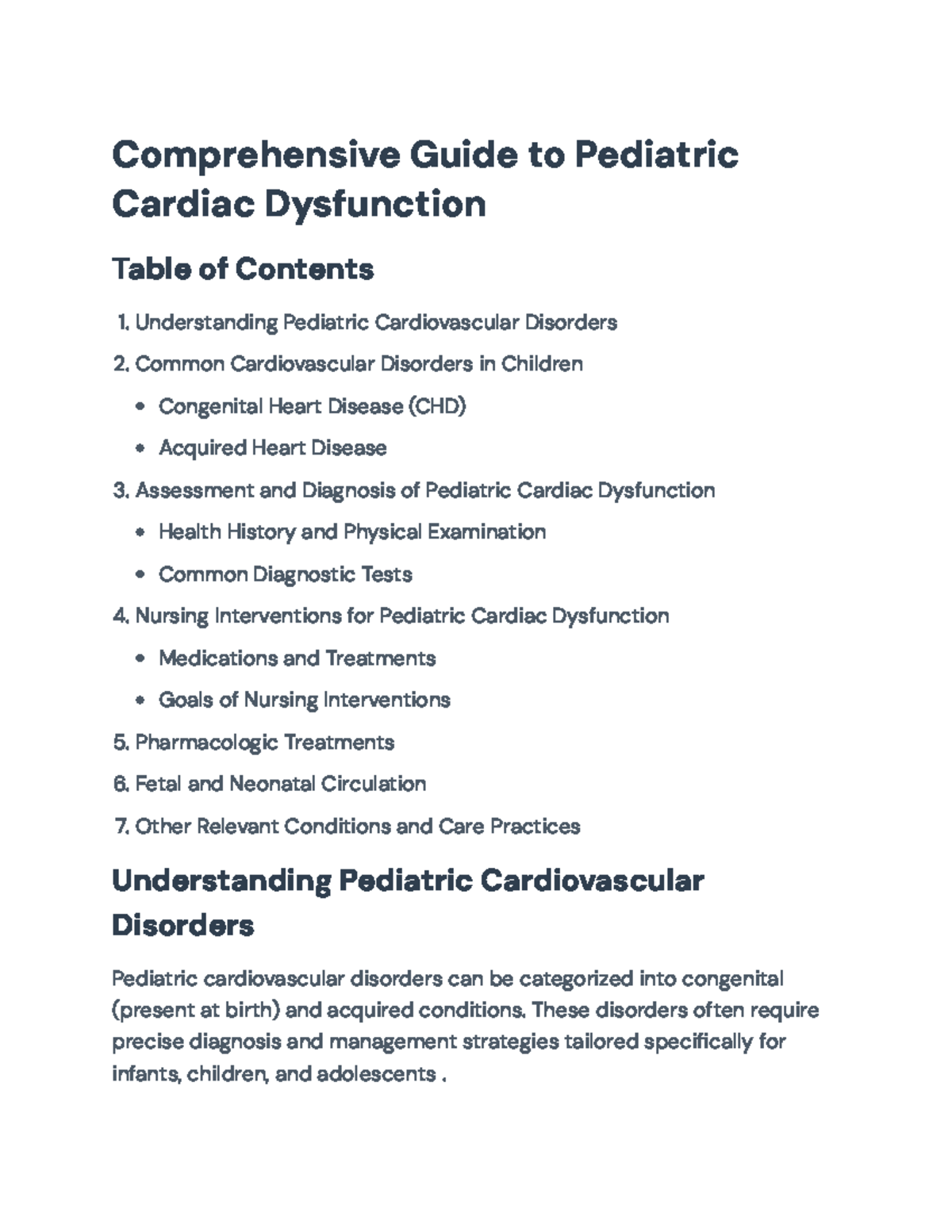 Understanding Pediatric Cardiac Dysfunction: A Comprehensive Guide ...