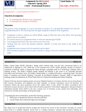 CS625 Quiz-1 By Vu Topper RM - CS- 625 Professional Practices Update MCQS For Quiz-1 File Solve ...