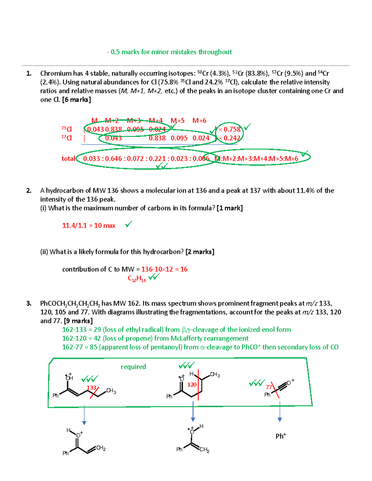 CHEM 3020 F18 Midterm 2 Answers and Isotope Calculations - Studocu