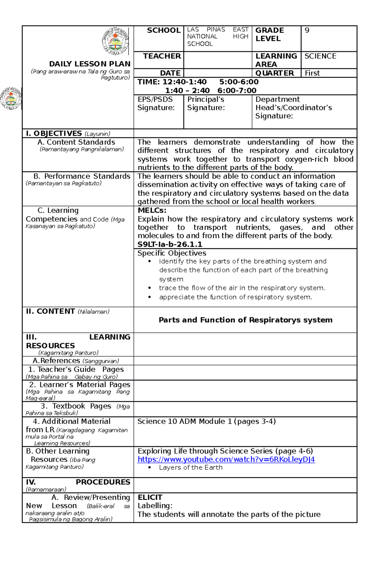 1. DLP xx - detailed lp - DAILY LESSON PLAN (Pang araw-araw na Tala ng ...