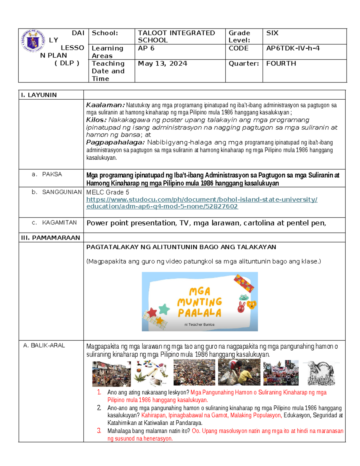 AP 6 LP - Interactive Lesson Plan on Admin Programs (1986-Present ...