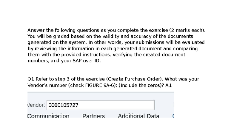 Assignment 1: Exercise Questions & Grading Criteria (2 Marks Each) - Studocu