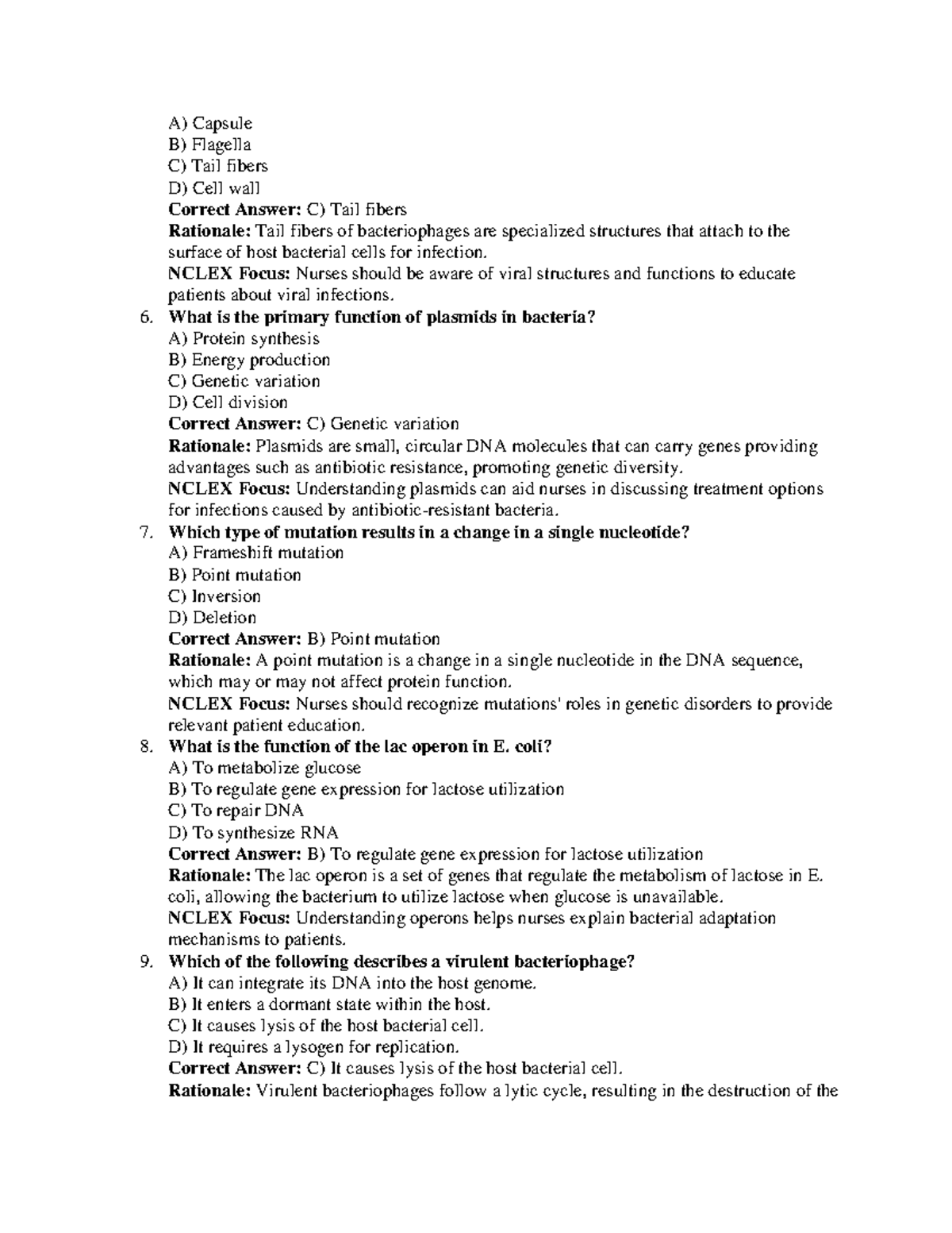 Genetics Test Bank (2024) - Key Concepts & NCLEX Focus - Studocu