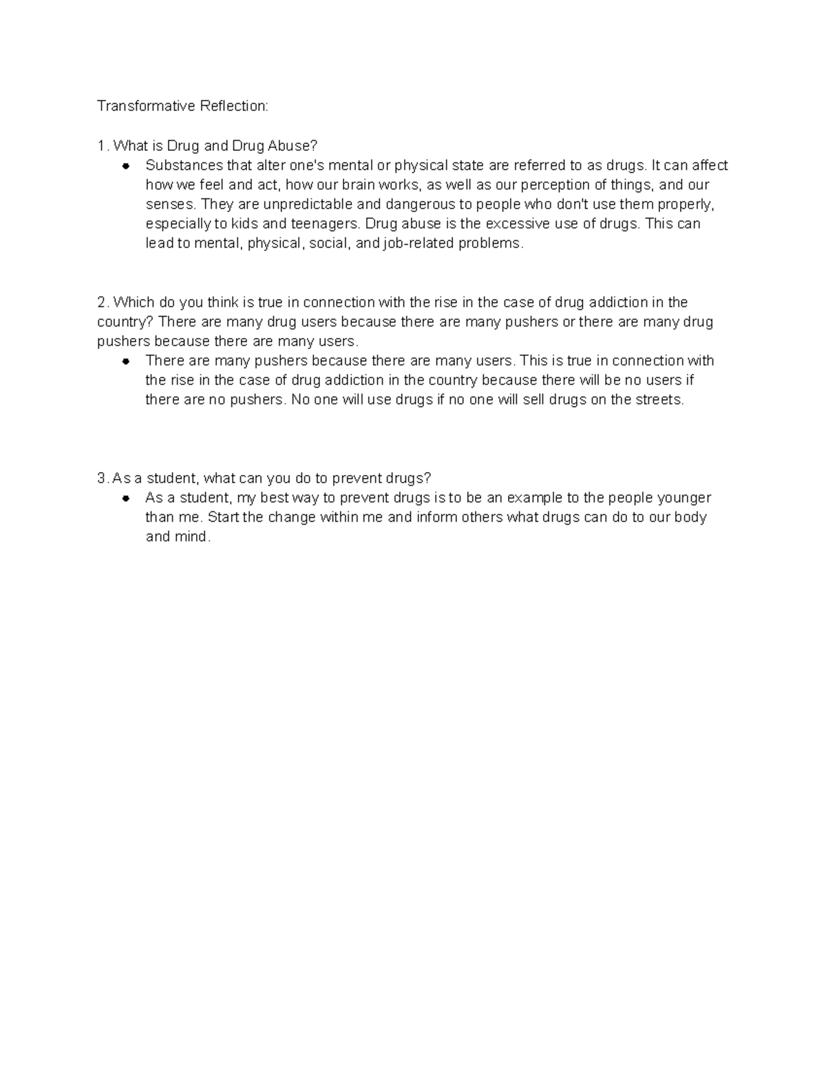 Assignment 6 Module 6 - Lecture notes 1-6 - Transformative Reflection ...