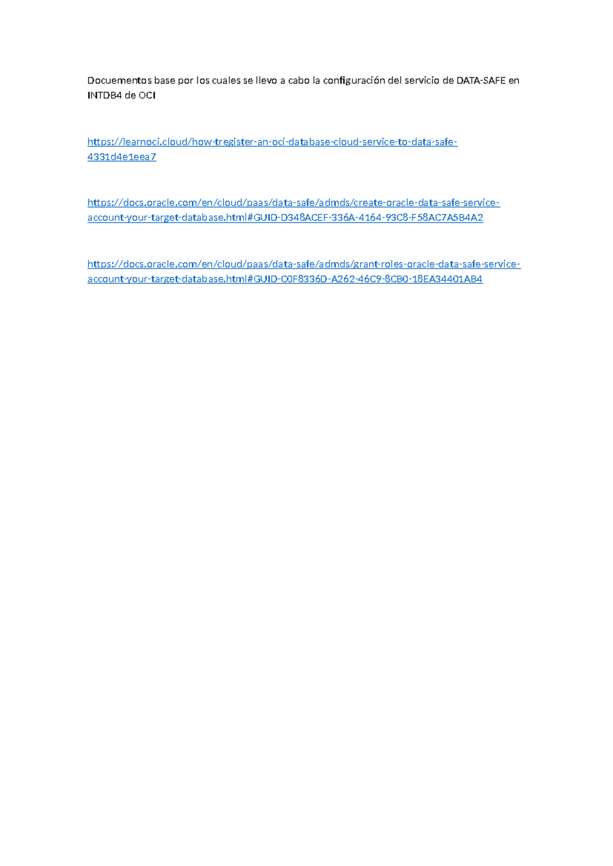 Como configurar el servicio Datasafe de DBs en OCI - Ingenieria De ...