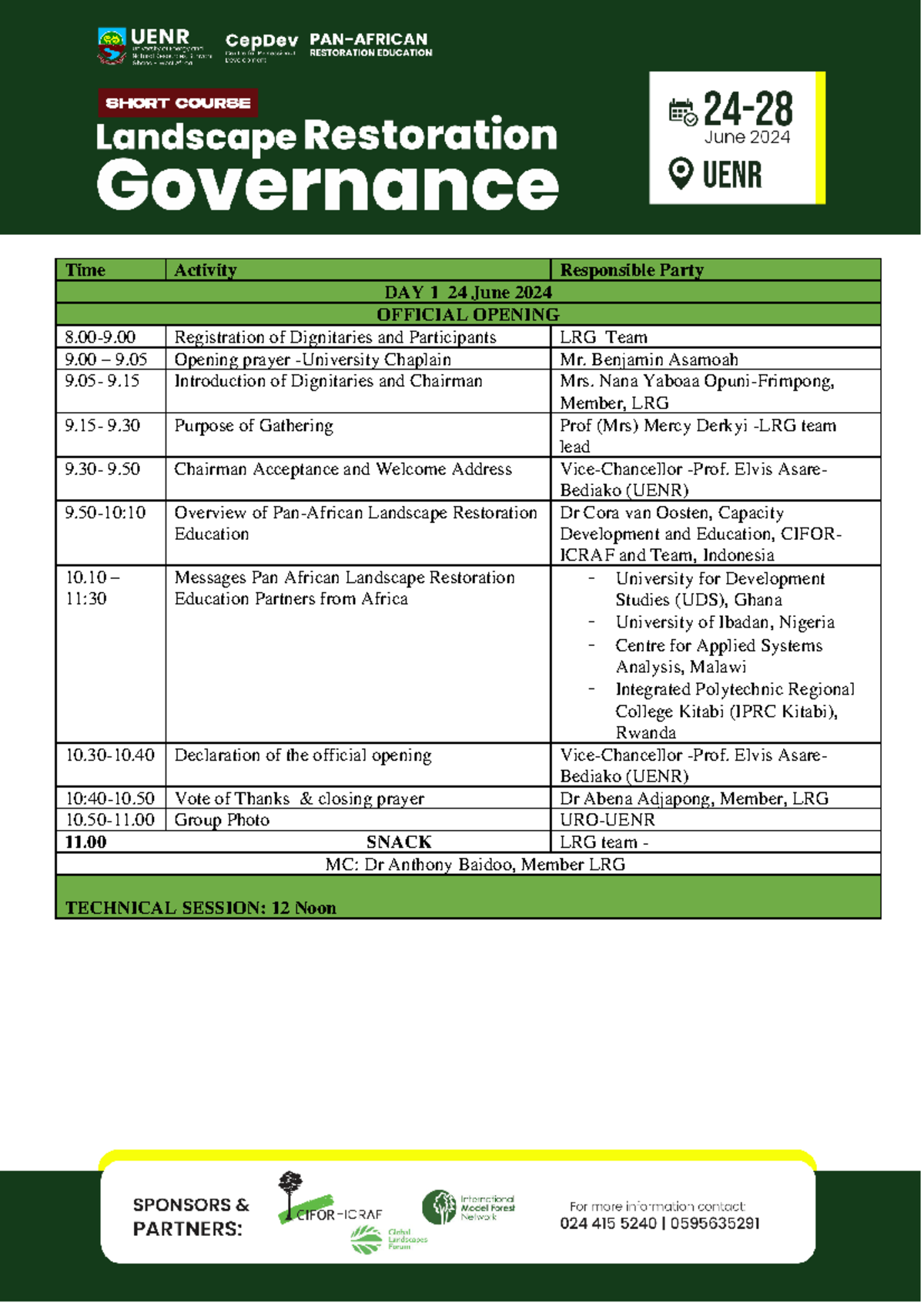 Official Opening Programme - Landscape Restoration Conference 2024 ...