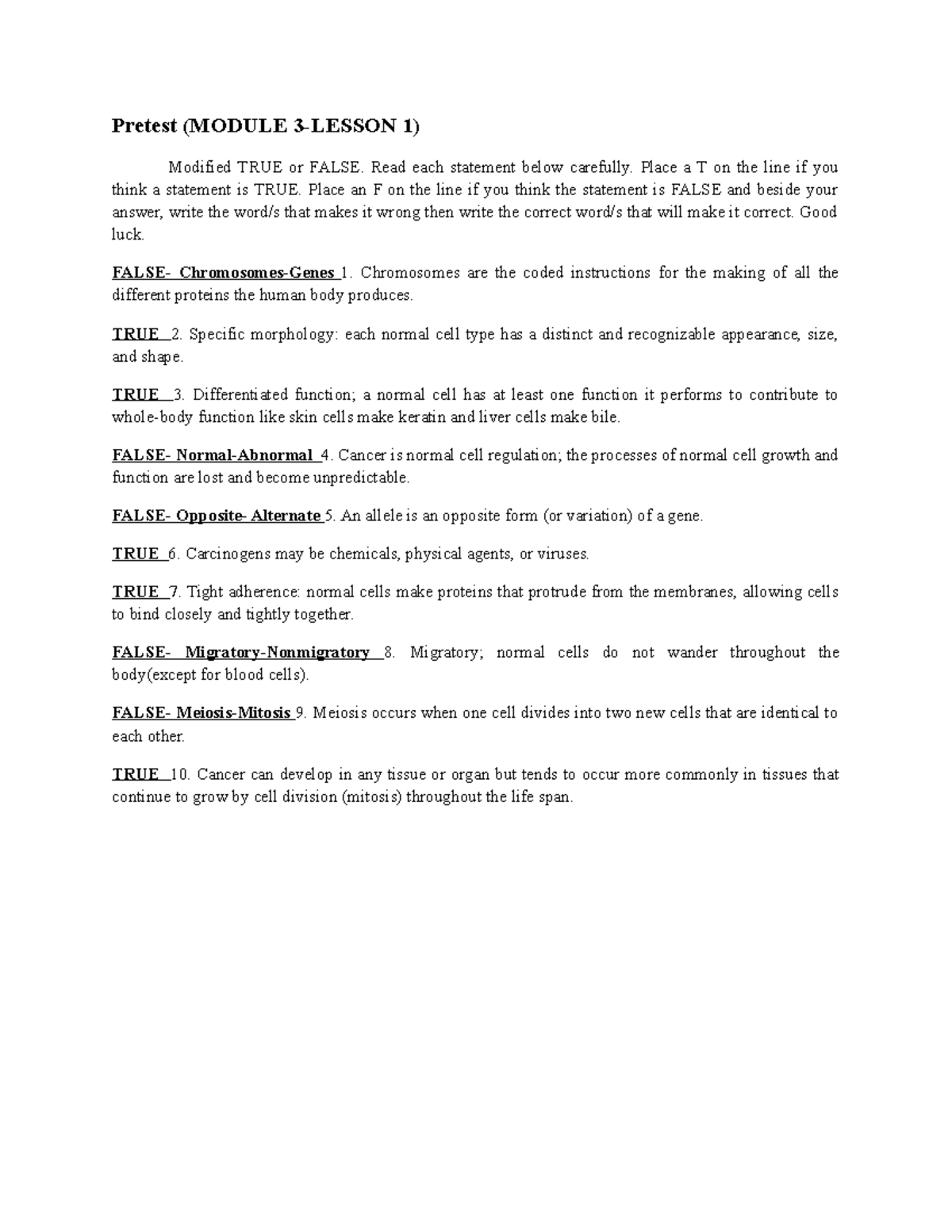 -BSN-3-C-M3 lesson-1-4-pretest-and-activity - Pretest (MODULE 3-LESSON ...