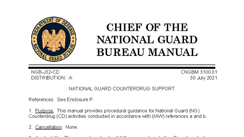National Guard Counterdrug Program Manual - CNGBM 3100.01 (Jul 2021 ...