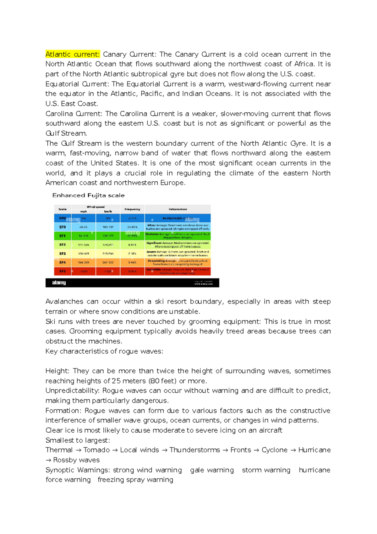 Atsc Final Exam Notes: Ocean Currents & Weather Phenomena - Studocu