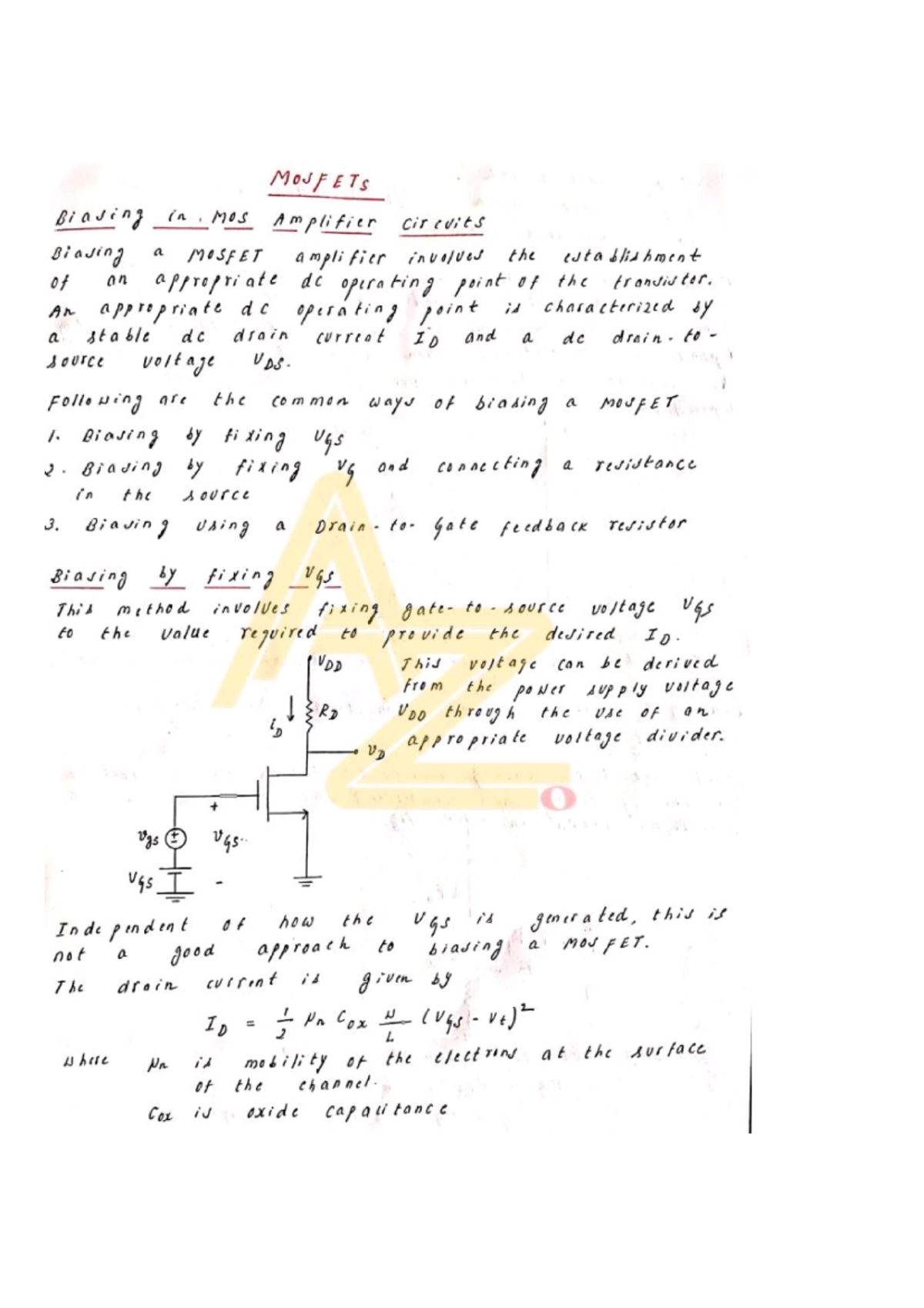 Module -2 Mosfet - Electronic principles and circuits - Studocu