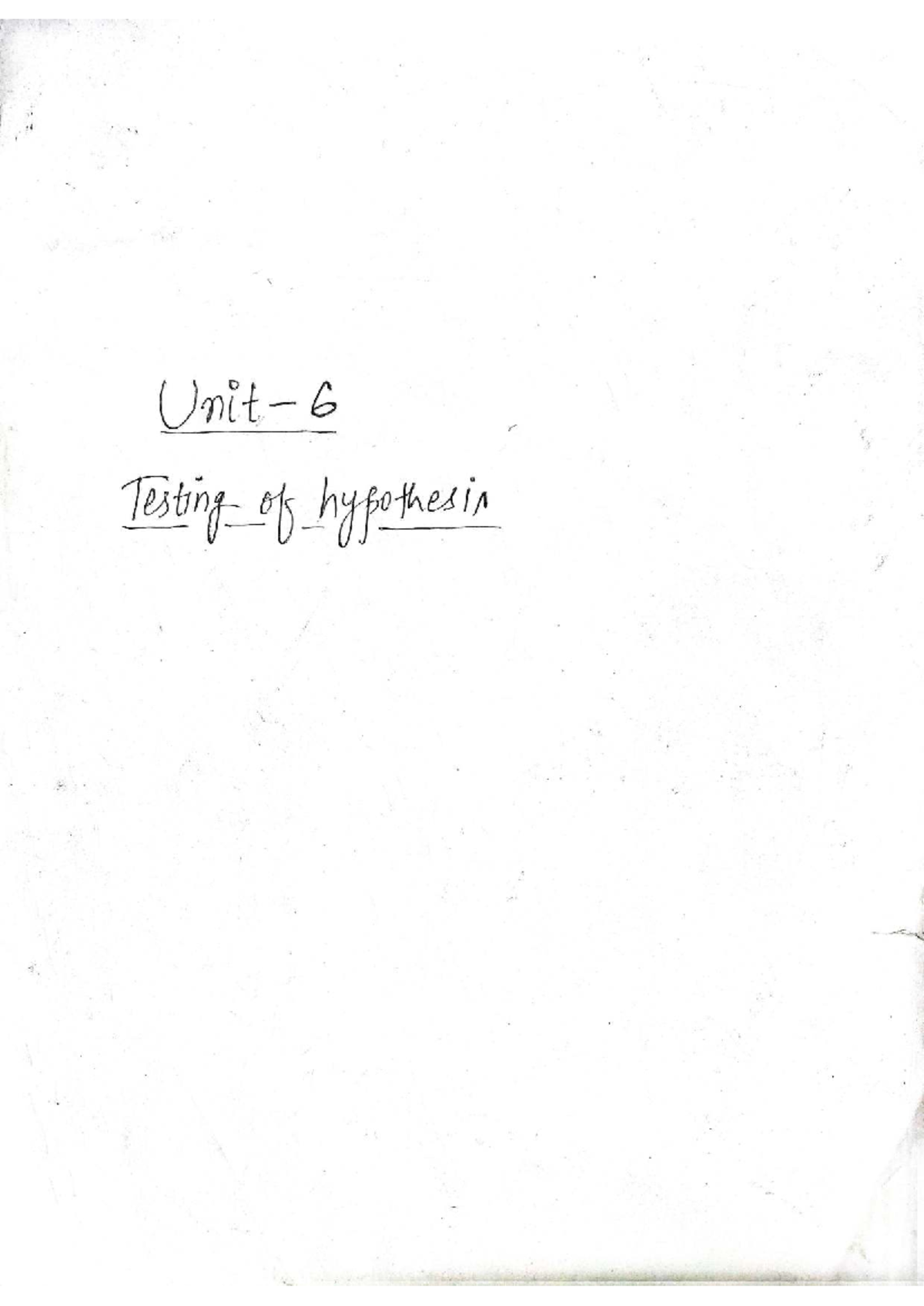 Hypothesis Testing Framework: Unit 5 Notes for MATH Course - Studocu