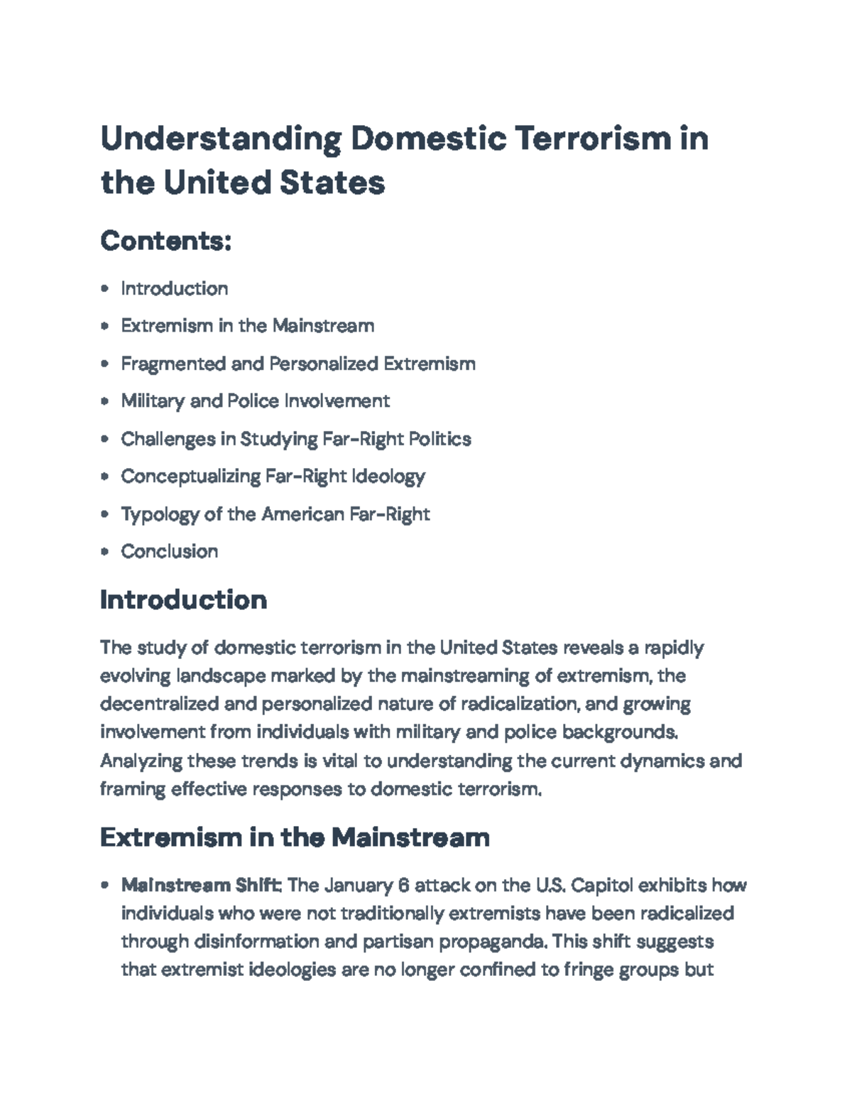 Understanding Domestic Terrorism in the U.S.: Trends and Challenges ...