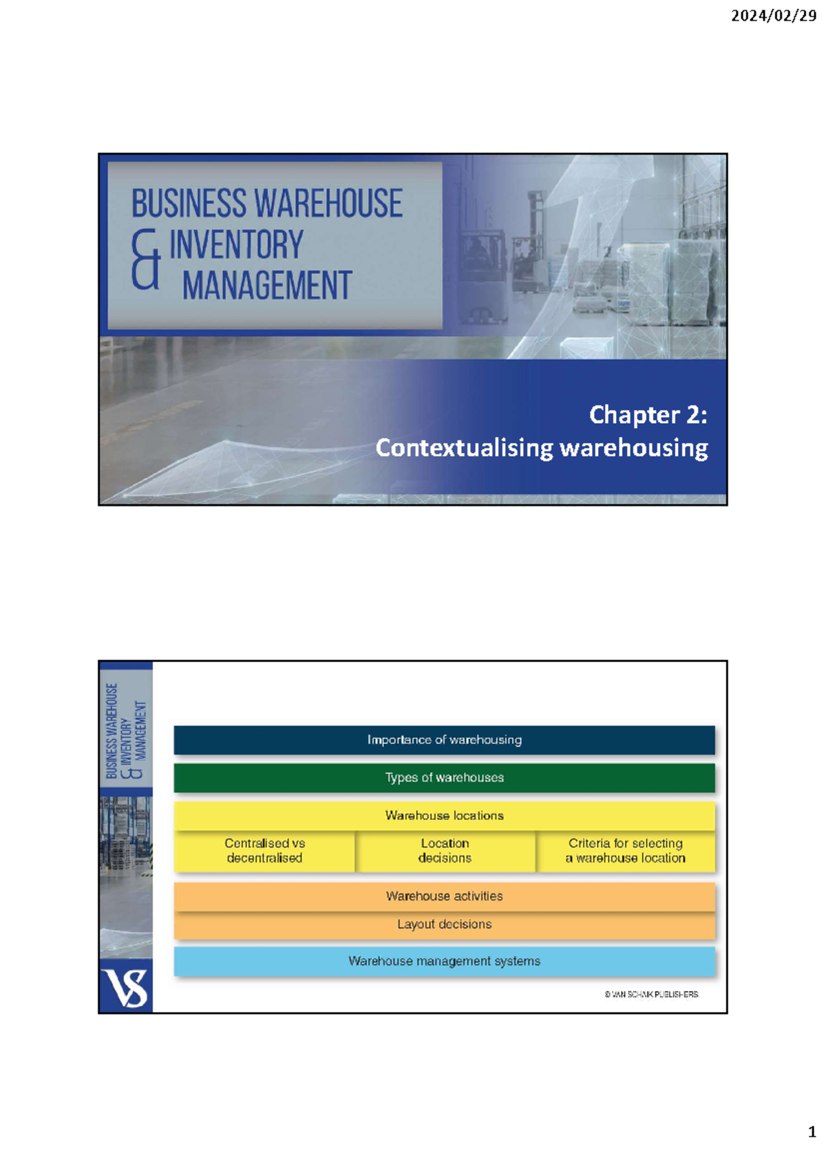STORAGE AND DISTRIBUTION MANAGEMENT - Chapter 2: Contextualising ...