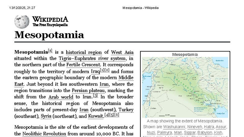 21:27 Mesopotamia Overview: History, Culture, and Geography - Studocu