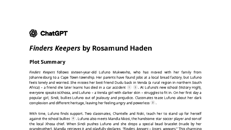 Finders Keepers (Literature) - Plot Summary and Character Analysis ...