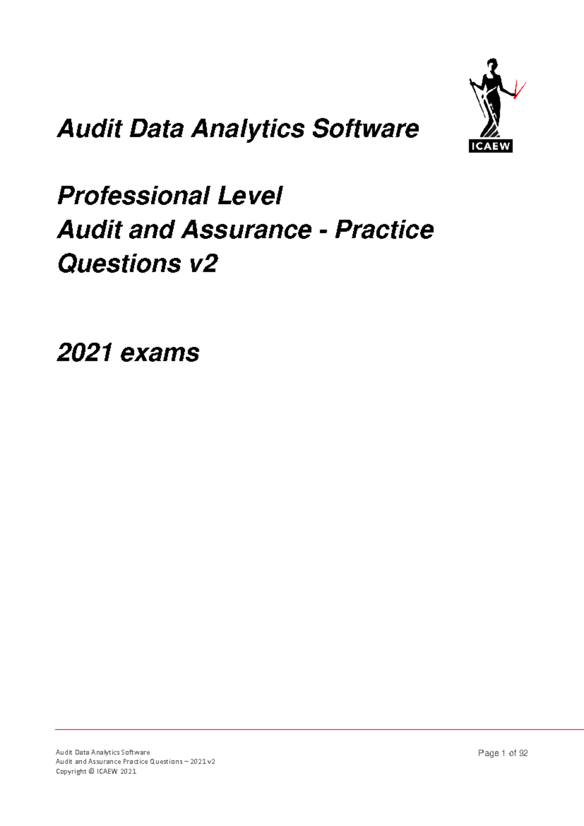 Audit and Assurance DAS Practice Questions: 2021 Edition - Studocu