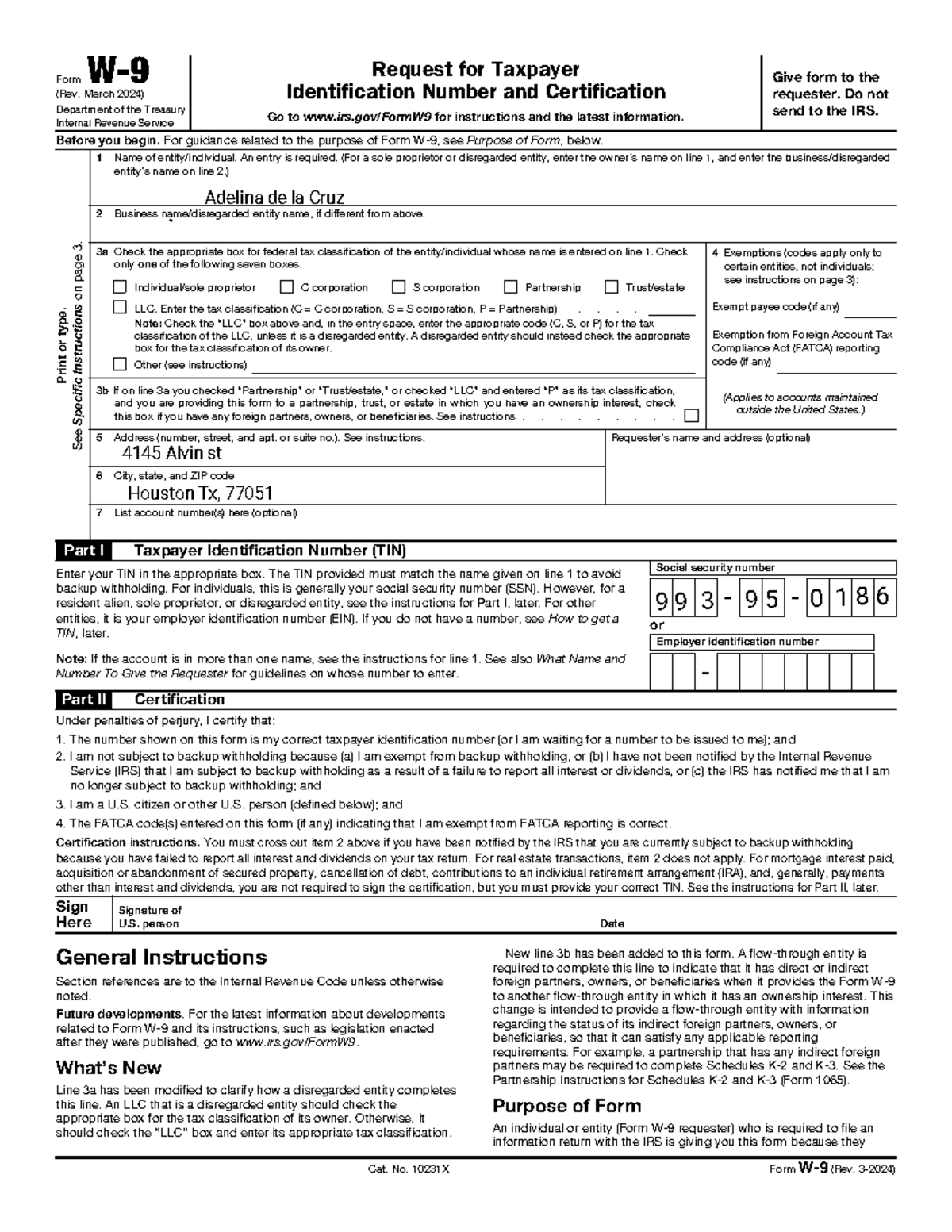 2024 W-9 Taxpayer Identification Form (Rev. March 2024) - Studocu
