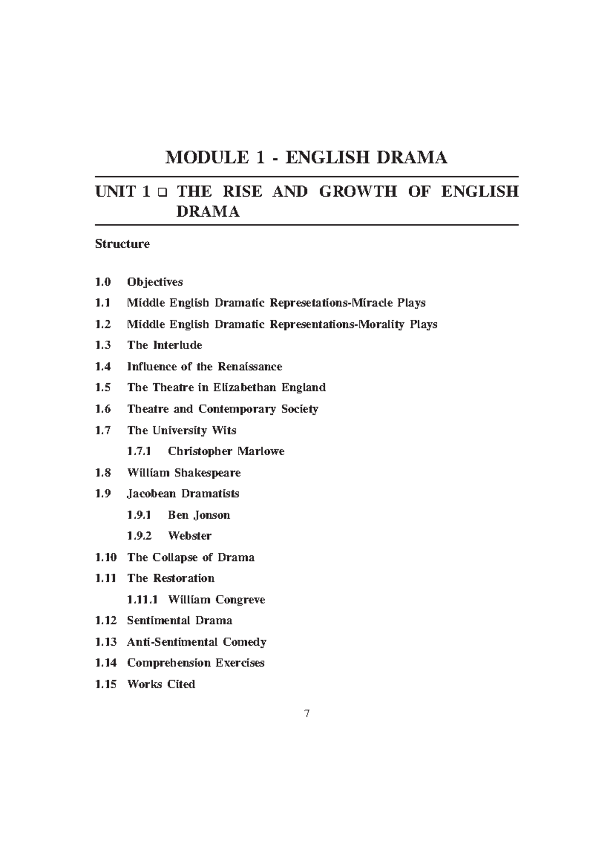 Module 1: The Rise & Growth of English Drama (ENG 101) - Studocu