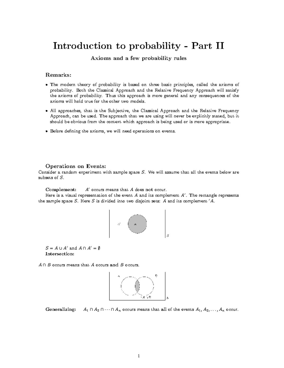 Probability II: Axioms, Rules, and Applications in Context - Studocu