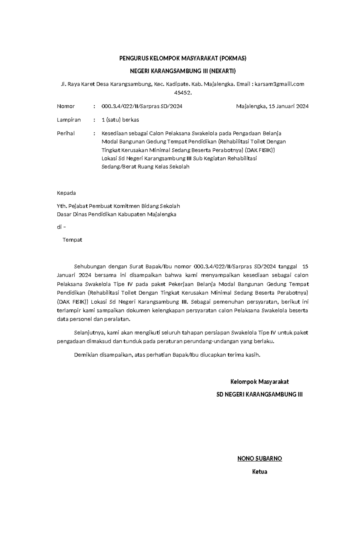 Rehabilitasi Toilet SD Negeri Karangsambung III - Proposal Swakelola ...
