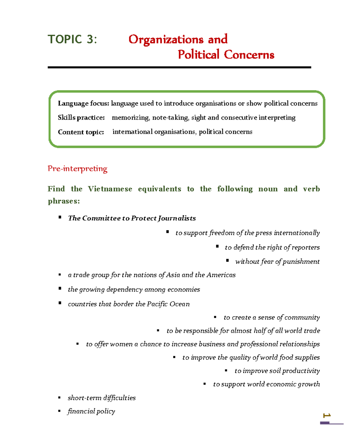 Topic 3: Organizations and Political Concerns - Course Materials - Studocu