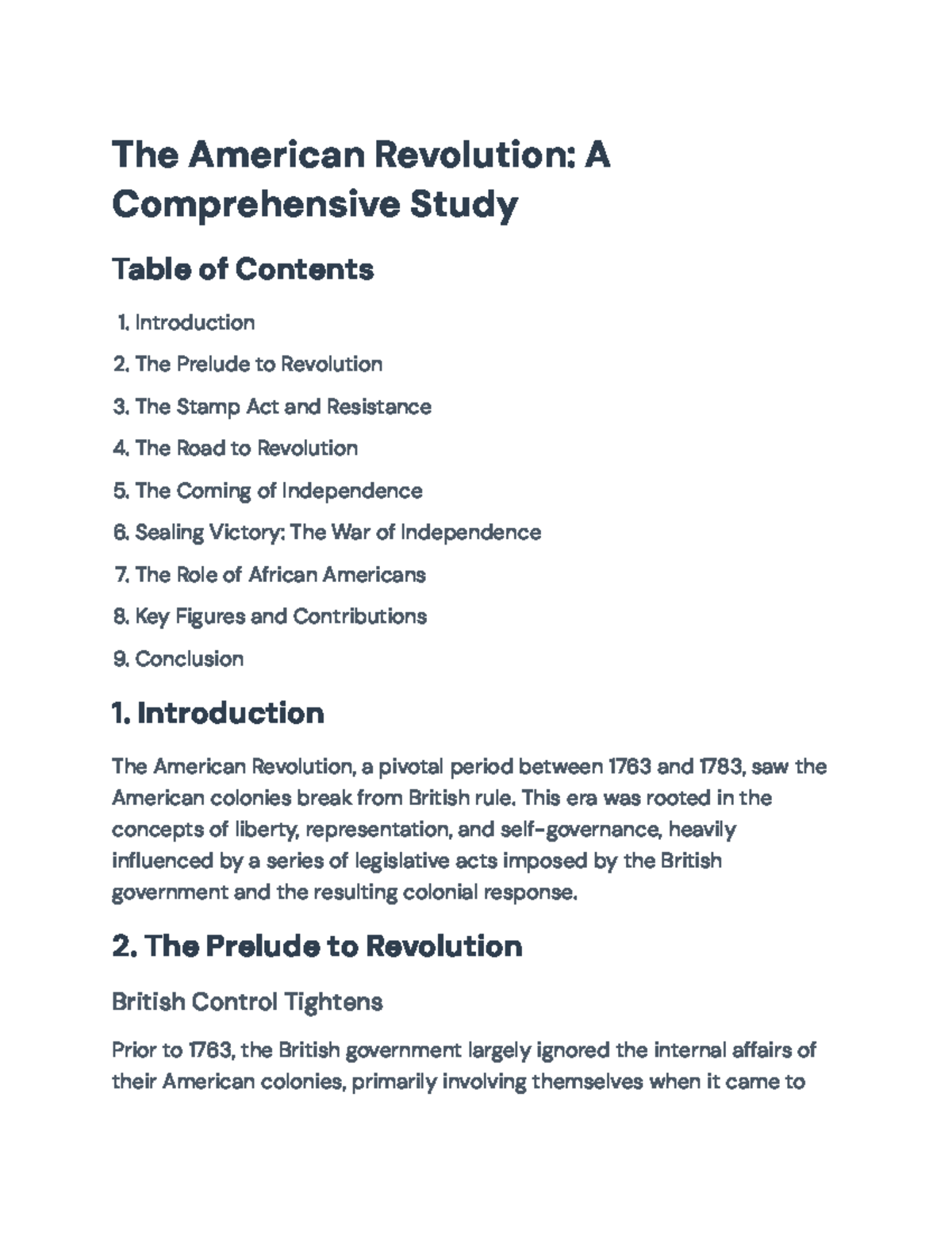The American Revolution: Key Events and Figures (HIST 101 Study Guide ...