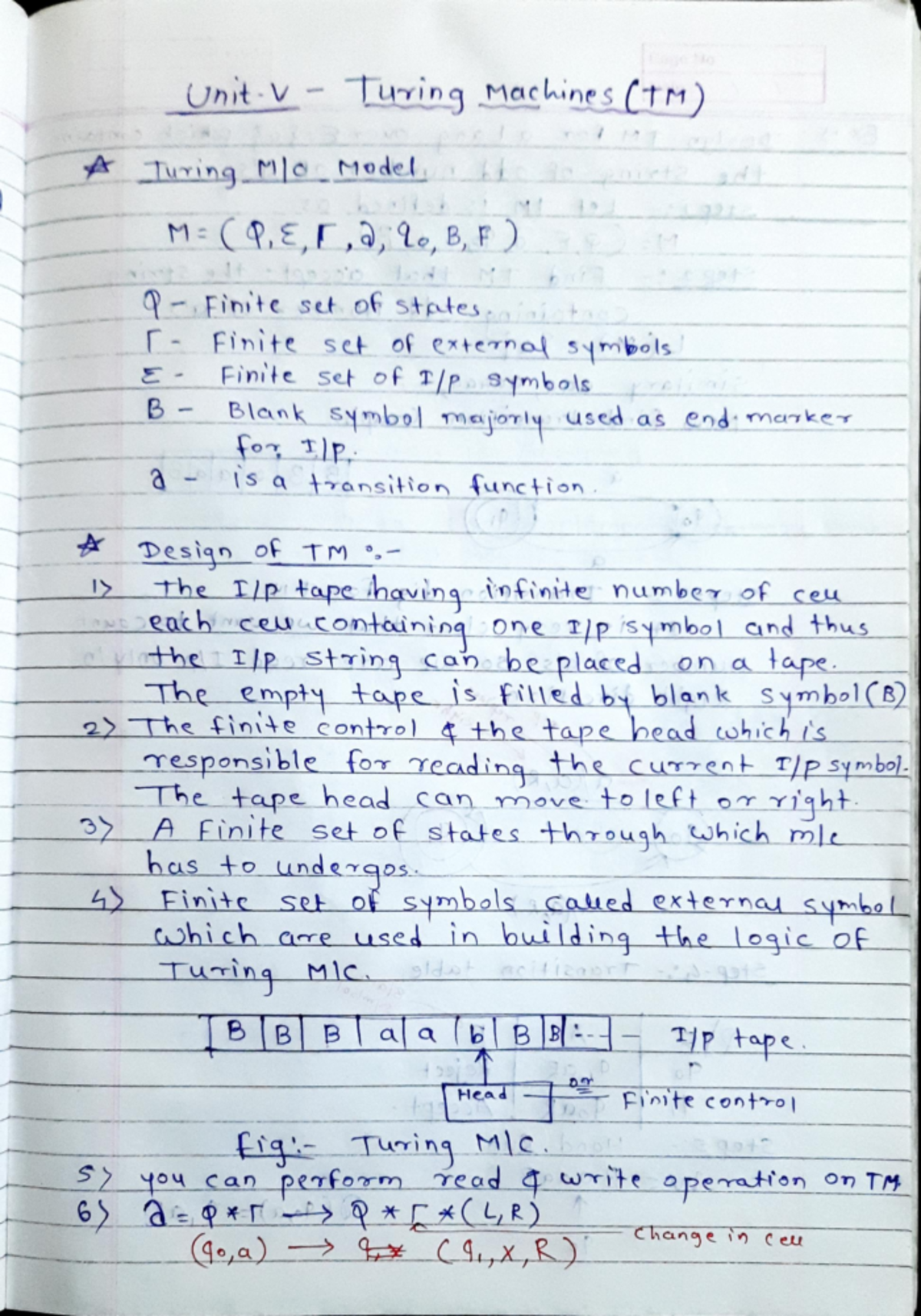 Unit 5: Turing Machines - Notes and Design Concepts - Studocu
