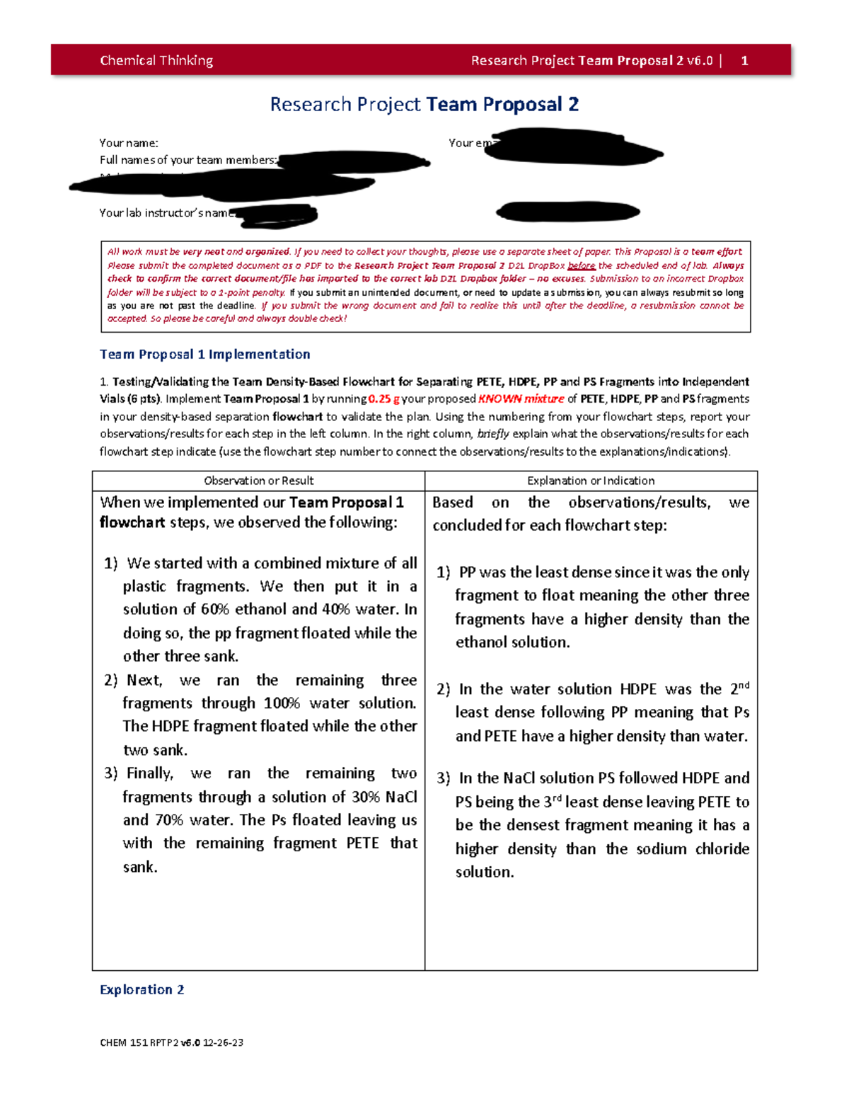 Research Project Proposal 2 - Chem Lab: Density-Based Separation ...