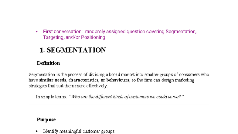 Marketing Notes: Segmentation, Targeting, Positioning & 4Ps Analysis ...