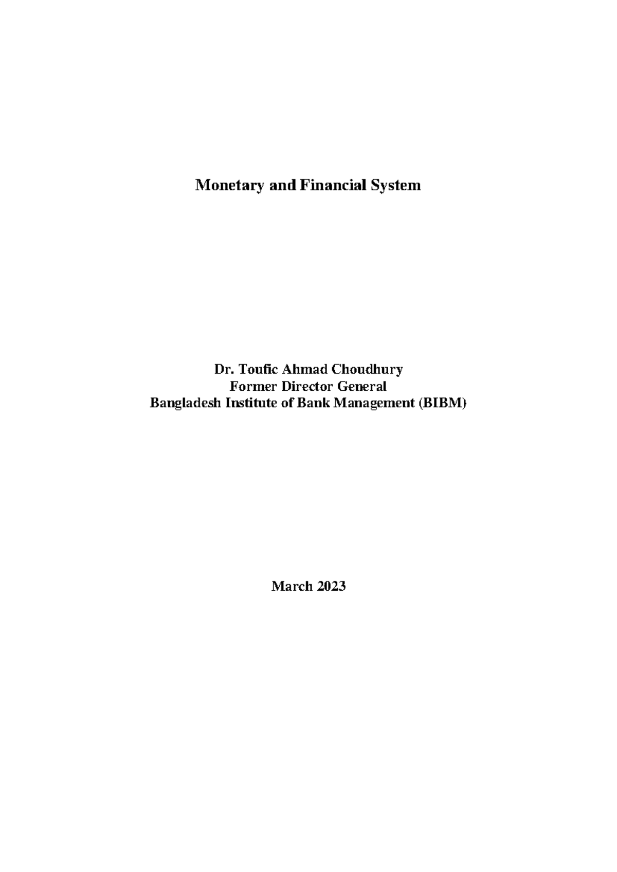 Monetary and Financial System Overview (MAFS) - Studocu