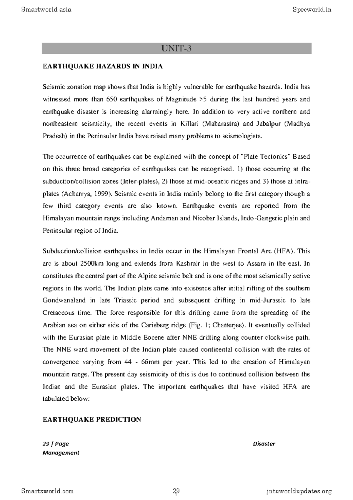 Earthquake Hazards in India: Seismic Zonation and Risk Evaluation (U3 ...