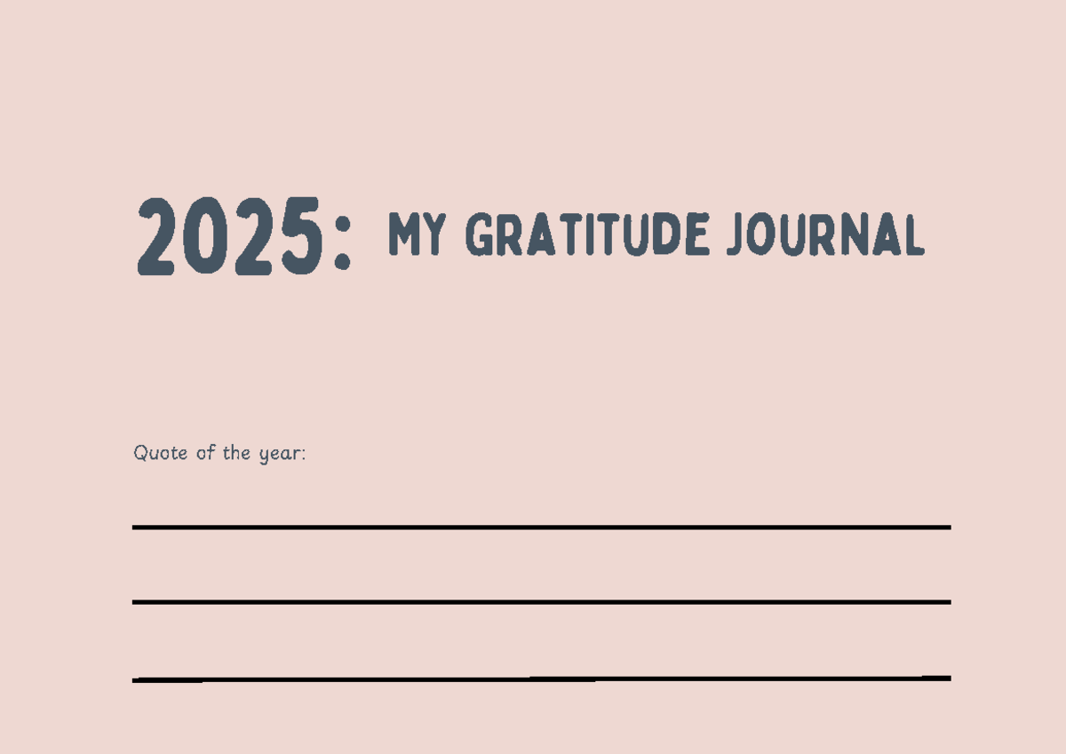 2025 - daily devotional - 2025: My Gratitude Journal Quote of the year ...
