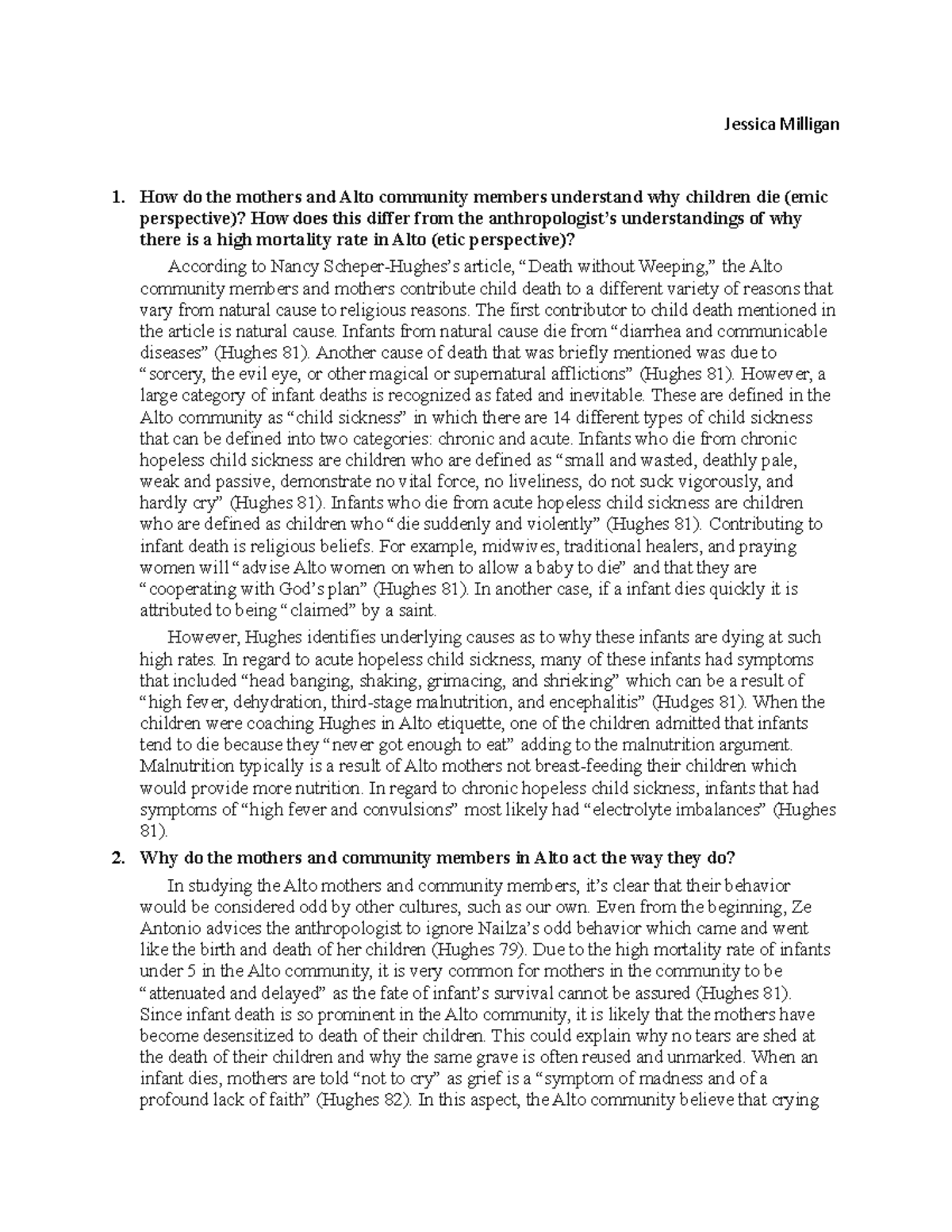 Death without Weeping - n/a - Jessica Milligan How do the mothers and ...