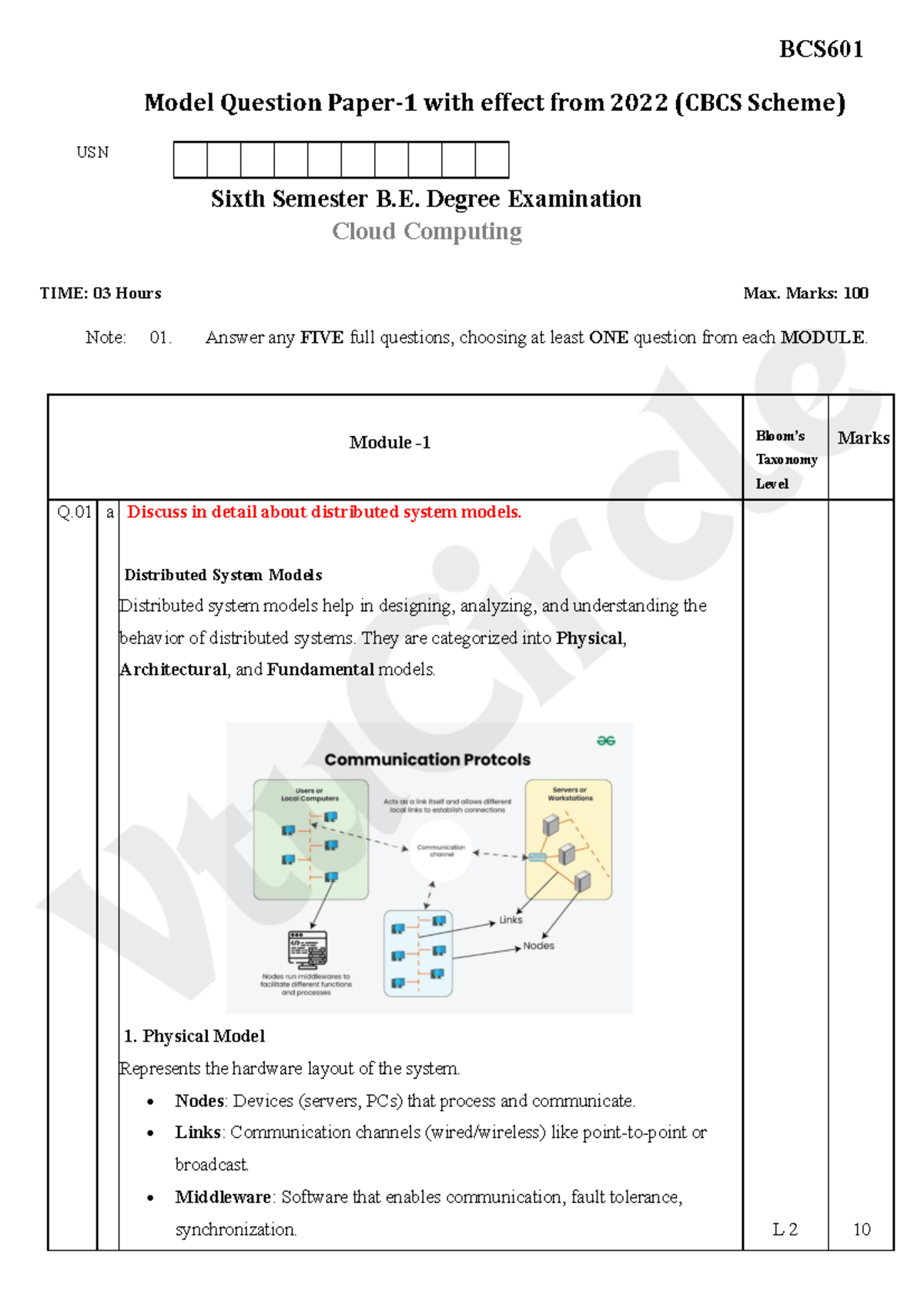 BCS601 Cloud Computing Model Question Solutions (2022 CBCS Scheme) - Studocu
