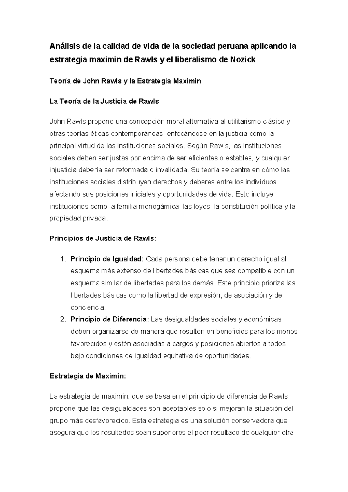 Análisis de la calidad de vida de la sociedad peruana aplicando la ...