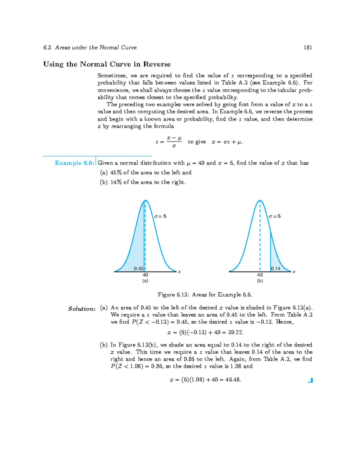 Variable - lognormal - 6 Areas under the Normal Curve 181 Using the ...