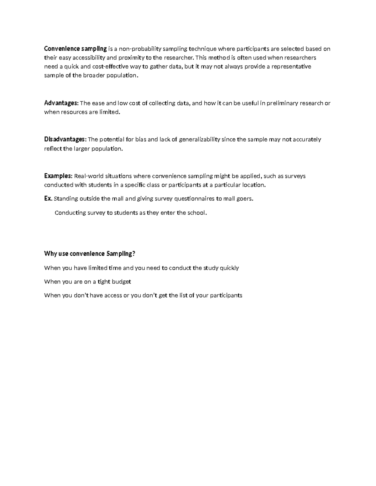 Convenience Sampling: Key Insights and Implications in Research - Studocu