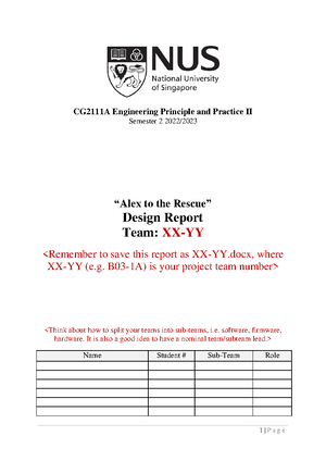 CG2111A 2019 S2 Quiz2 Ans - NATIONAL UNIVERSITY OF SINGAPORE SCHOOL OF ...