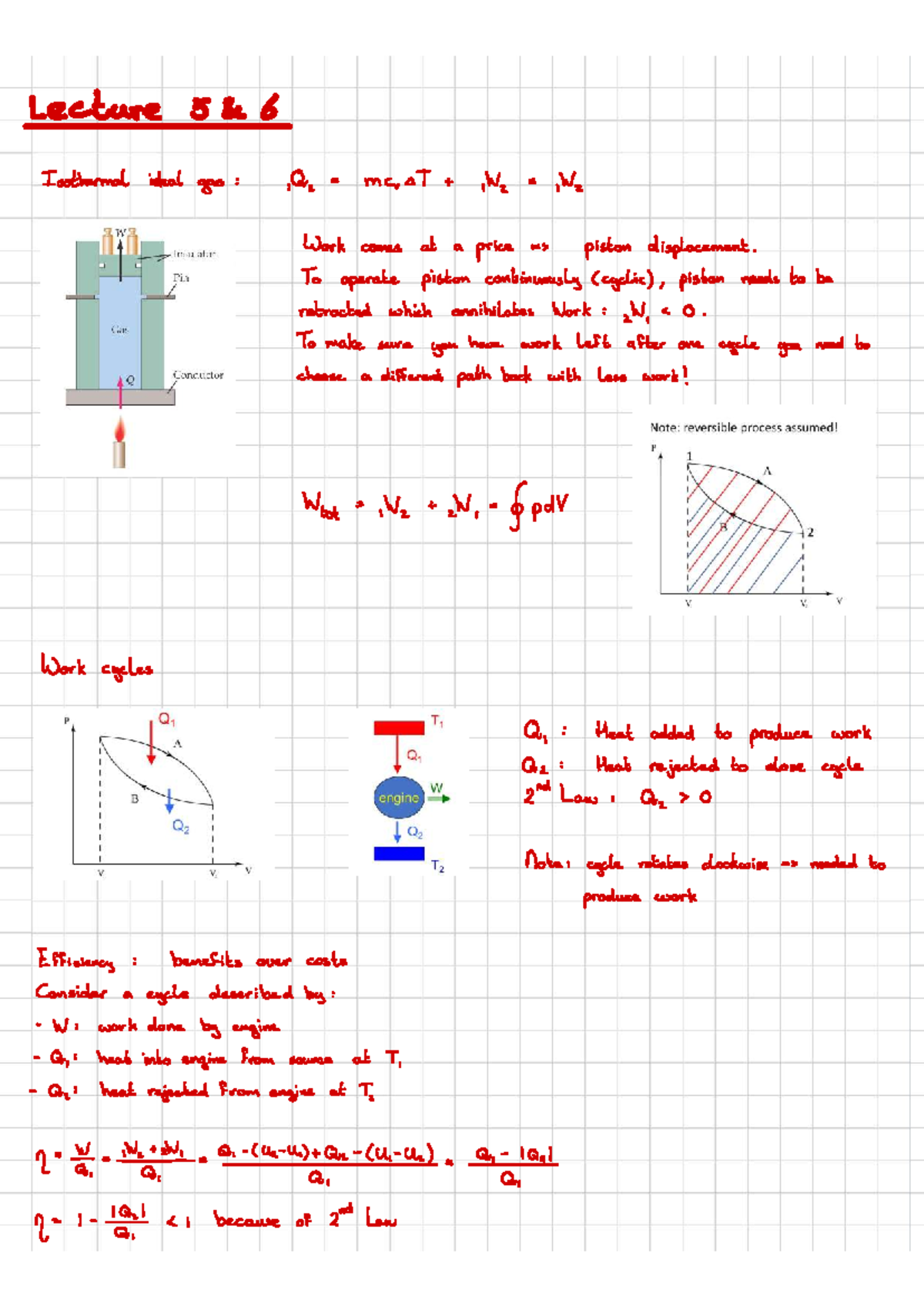 Lecture notes on isothermal ideal gas and thermodynamic cycles (ENG101 ...