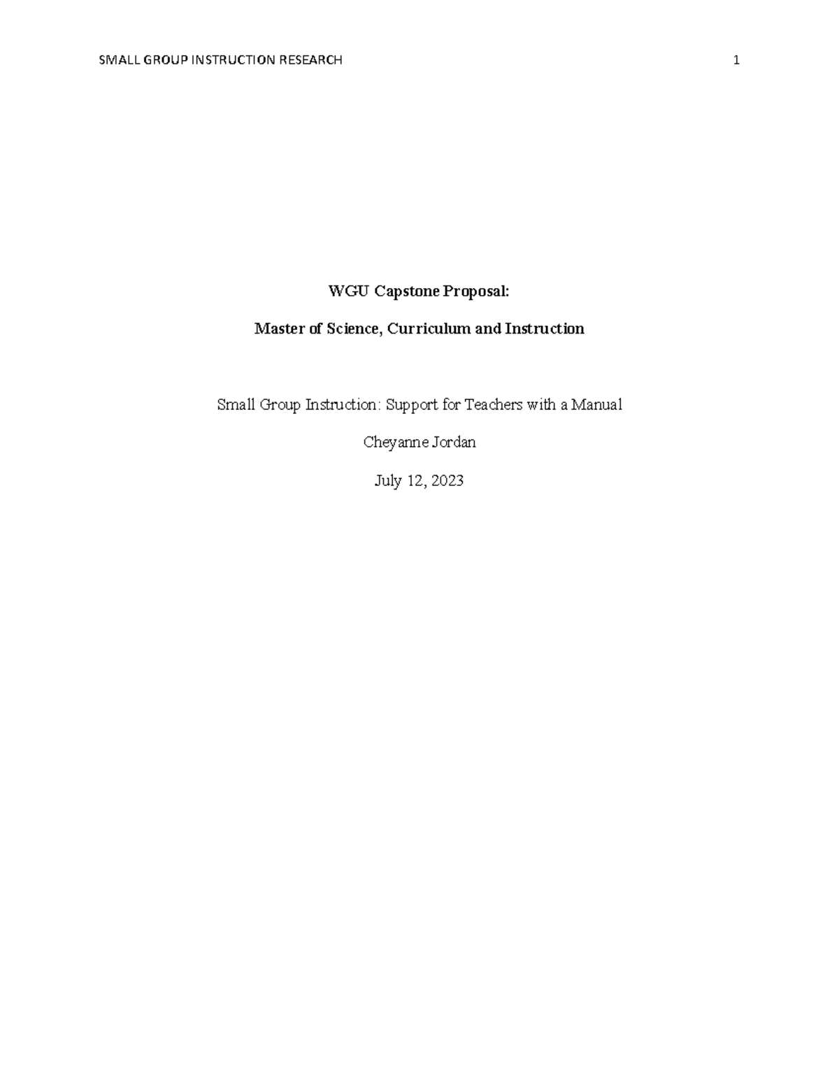 WGU Capstone Proposal Form - WGU Capstone Proposal: Master of Science ...