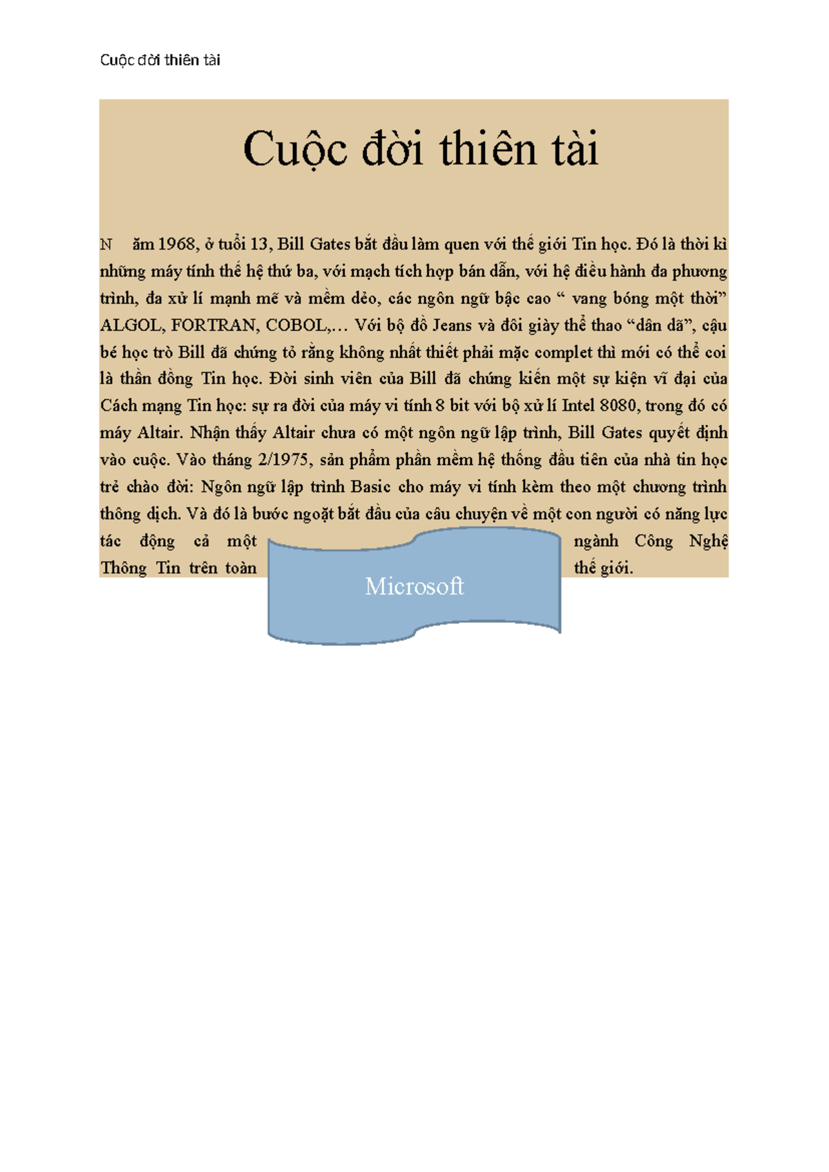 Bài Thực Hành Số 2 - Cuộc Đời Thiên Tài Bill Gates - Studocu
