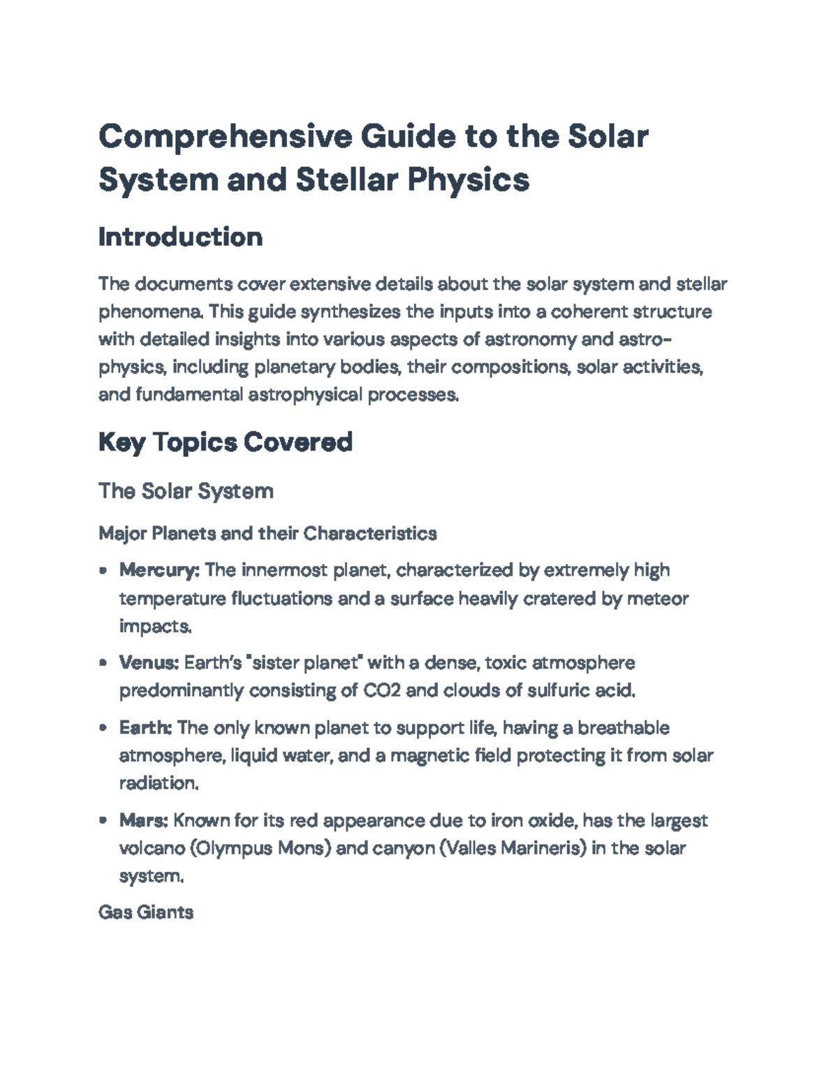 Comprehensive Guide to Solar System & Stellar Physics (ASTR 101 ...