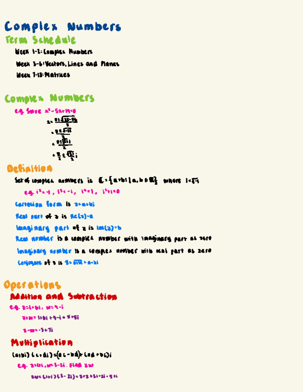 MATH1061 Linear Algebra: Complex Numbers and Matrices Overview - Studocu