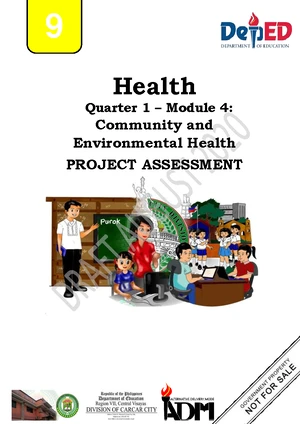 Health 9 Q1 Module 1: Community & Environmental Health Guide - Studocu