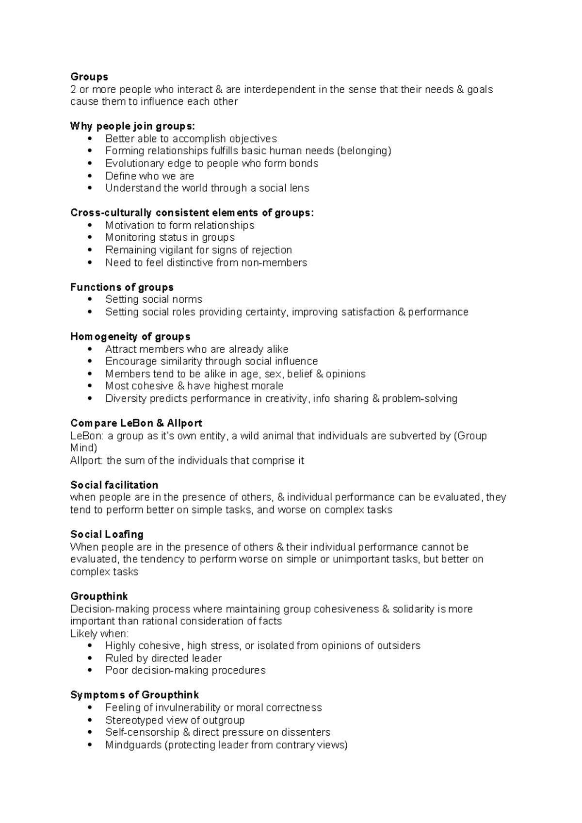 7 Groups - Lecture Notes on Social Dynamics and Group Behavior - Studocu