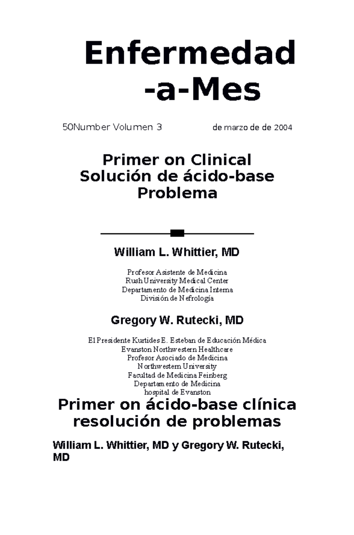 Primer on clinical acid-base problem solving - Enfermedad -a-Mes ...
