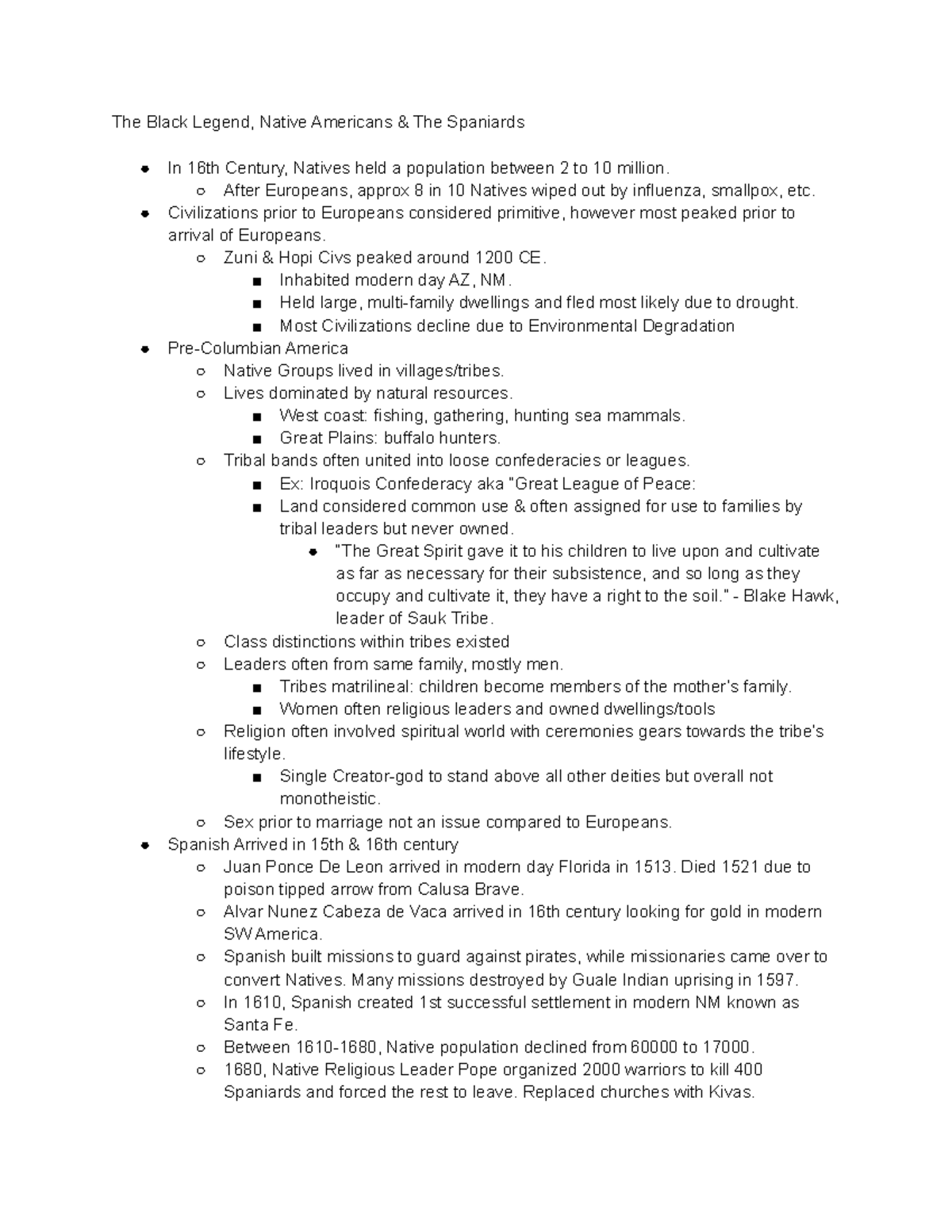 US History Crash Course Video Notes #1: The Black Legend & Natives ...