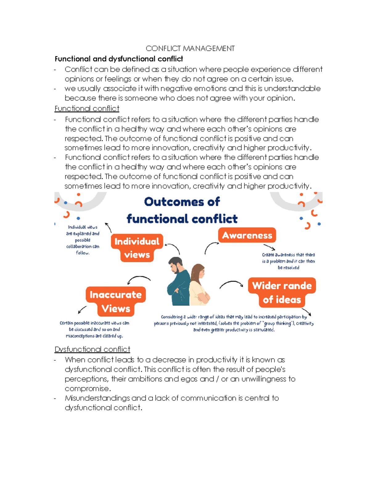 Conflict Management: Functional vs. Dysfunctional Conflict Analysis ...